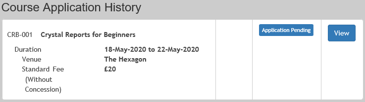 Viewing Application History
