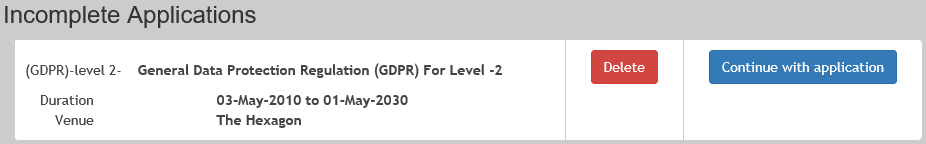 Processing Incomplete Applications